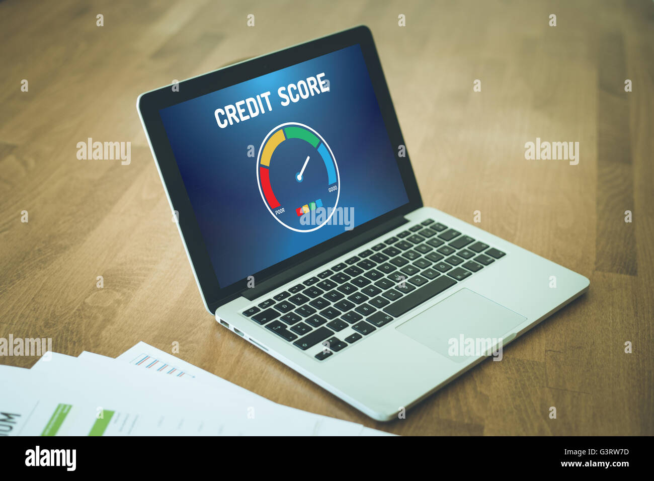Computer with credit score application on a screen Stock Photo - Alamy