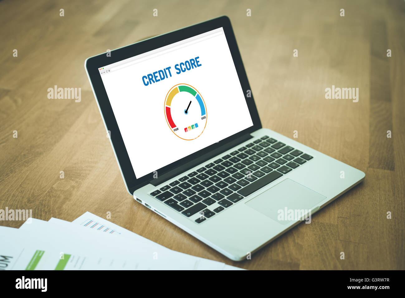 Computer with credit score application on a screen Stock Photo - Alamy