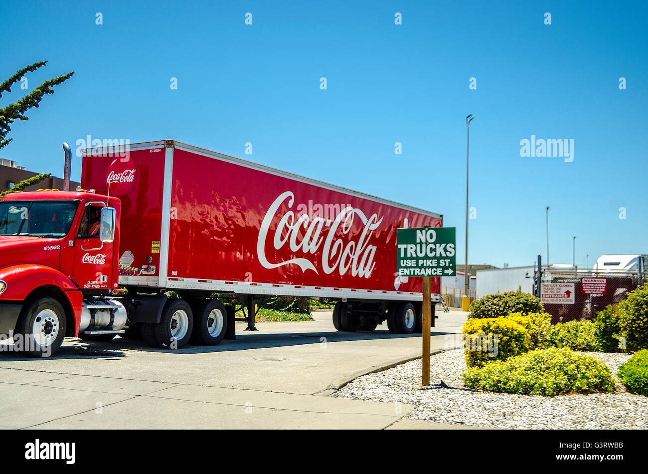 A Coca Cola truck leaving the local Distributors location in San ...
