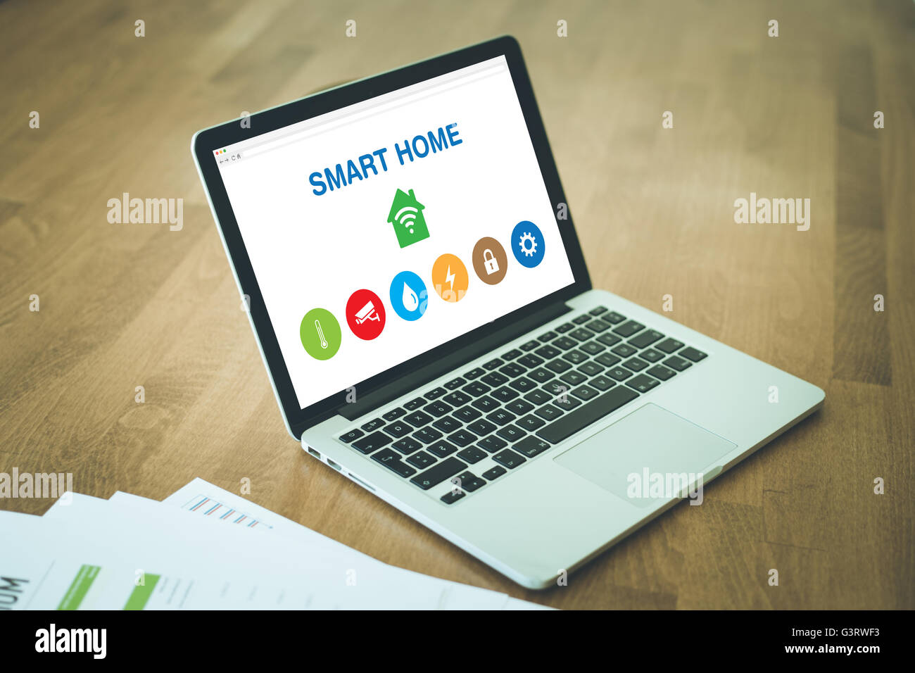 Smart home automation app on computer Stock Photo - Alamy