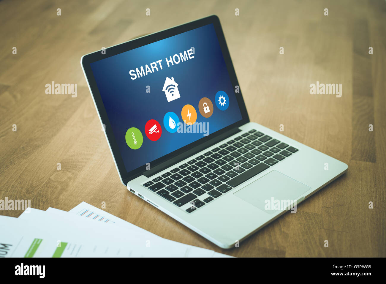 Smart home automation app on computer Stock Photo - Alamy