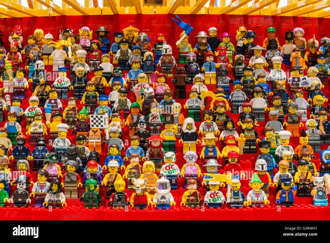 Lego character as fans on the stands of a sport arena Stock Photo - Alamy