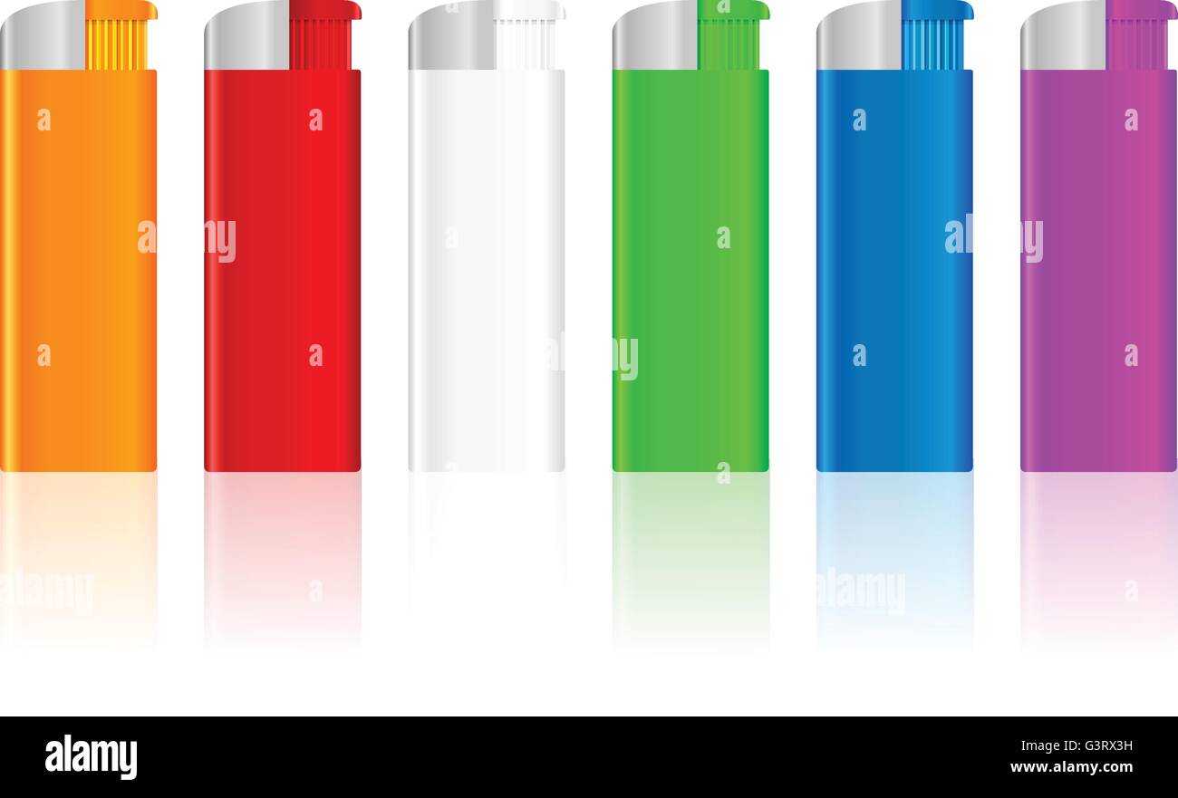 Color lighter set on a white background. Vector illustration Stock ...