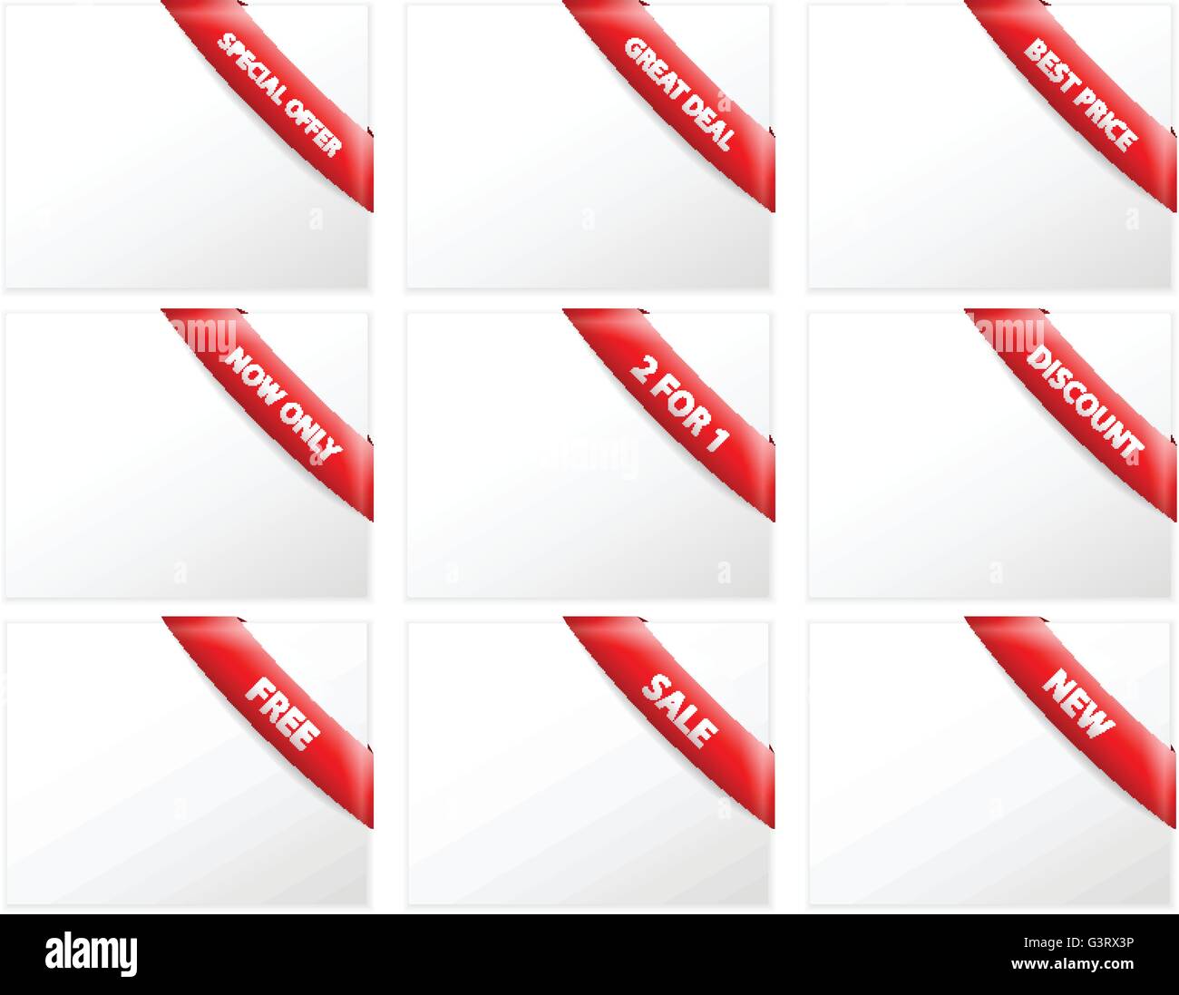 Sale labels with discount text on a white background Stock Vector Image ...