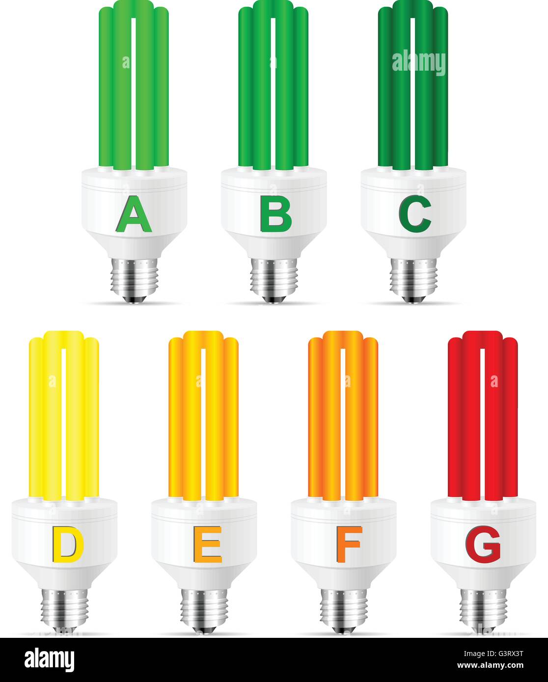 Energy efficiency rating bulb on a white background Stock Vector Image ...