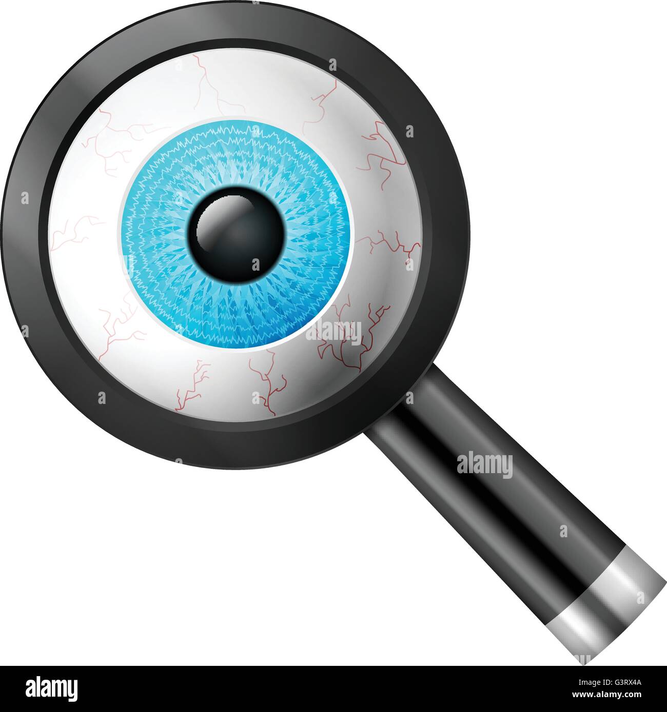 Magnifier with eye on a white background Stock Vector Image & Art - Alamy