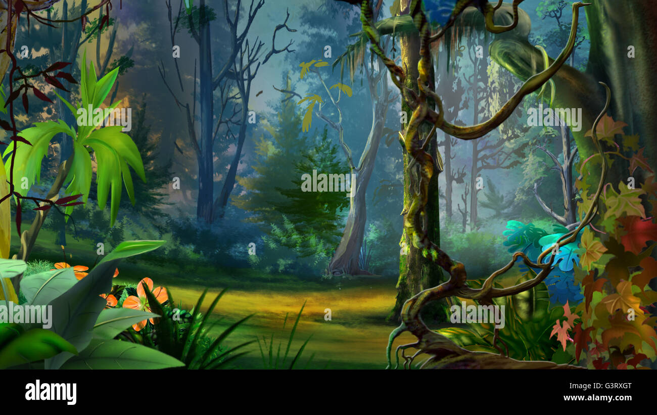 Hidden Forest Path in Summer Stock Photo - Alamy