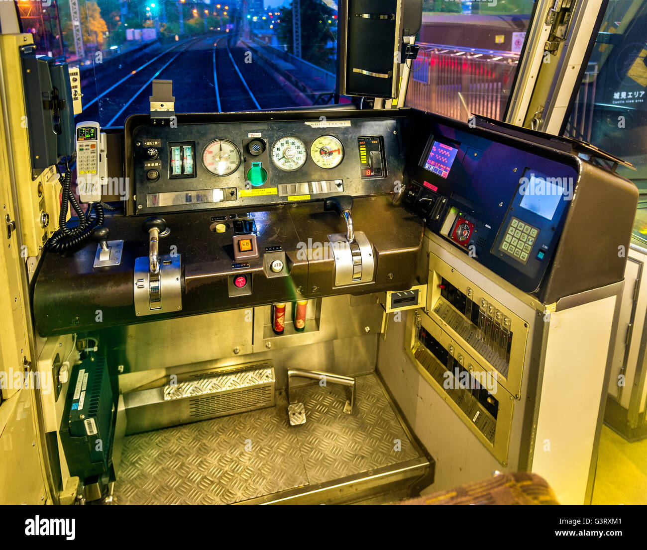 Cab of a local train in Osaka Stock Photo - Alamy