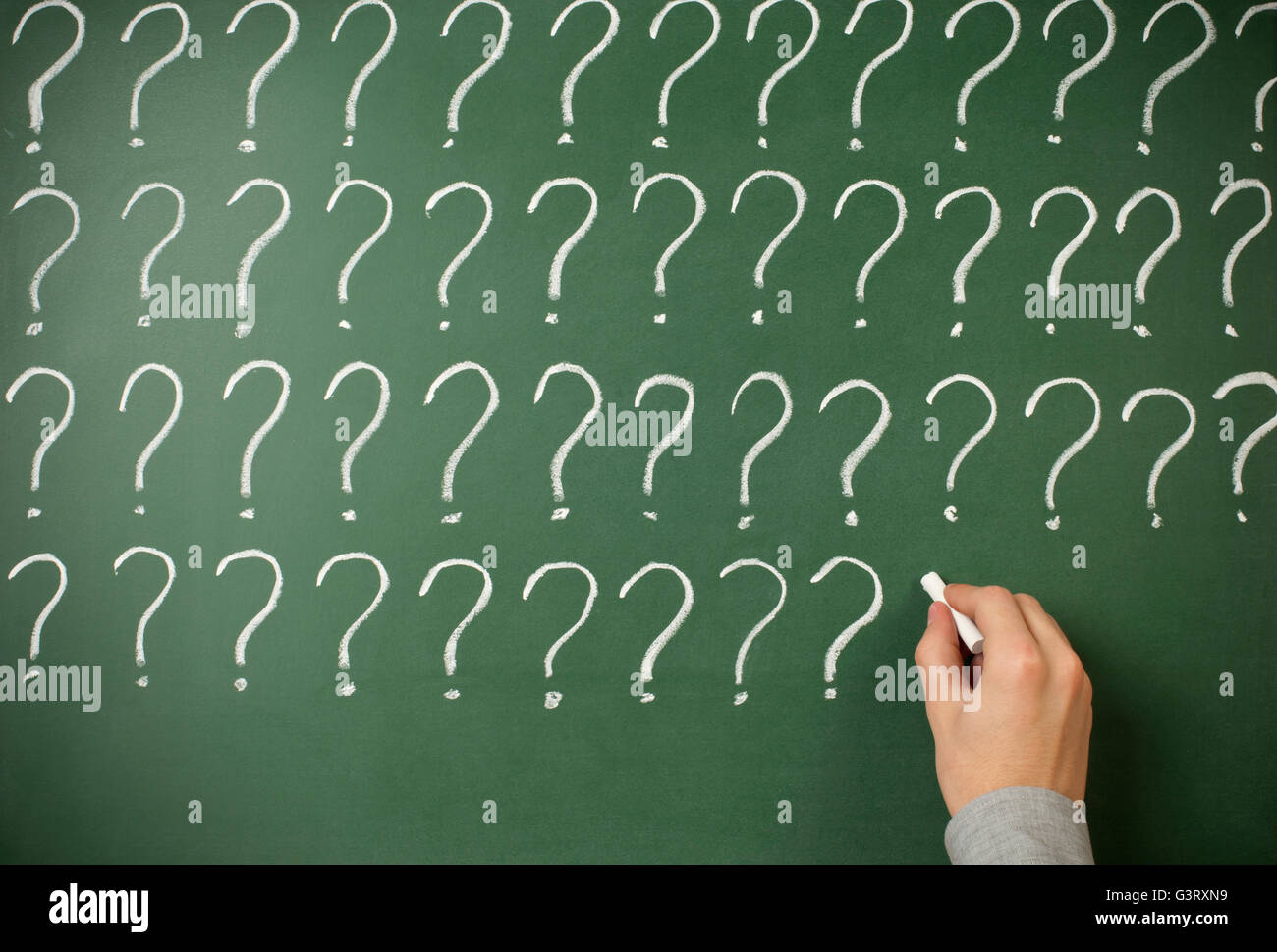 question marks on the blackboard Stock Photo - Alamy
