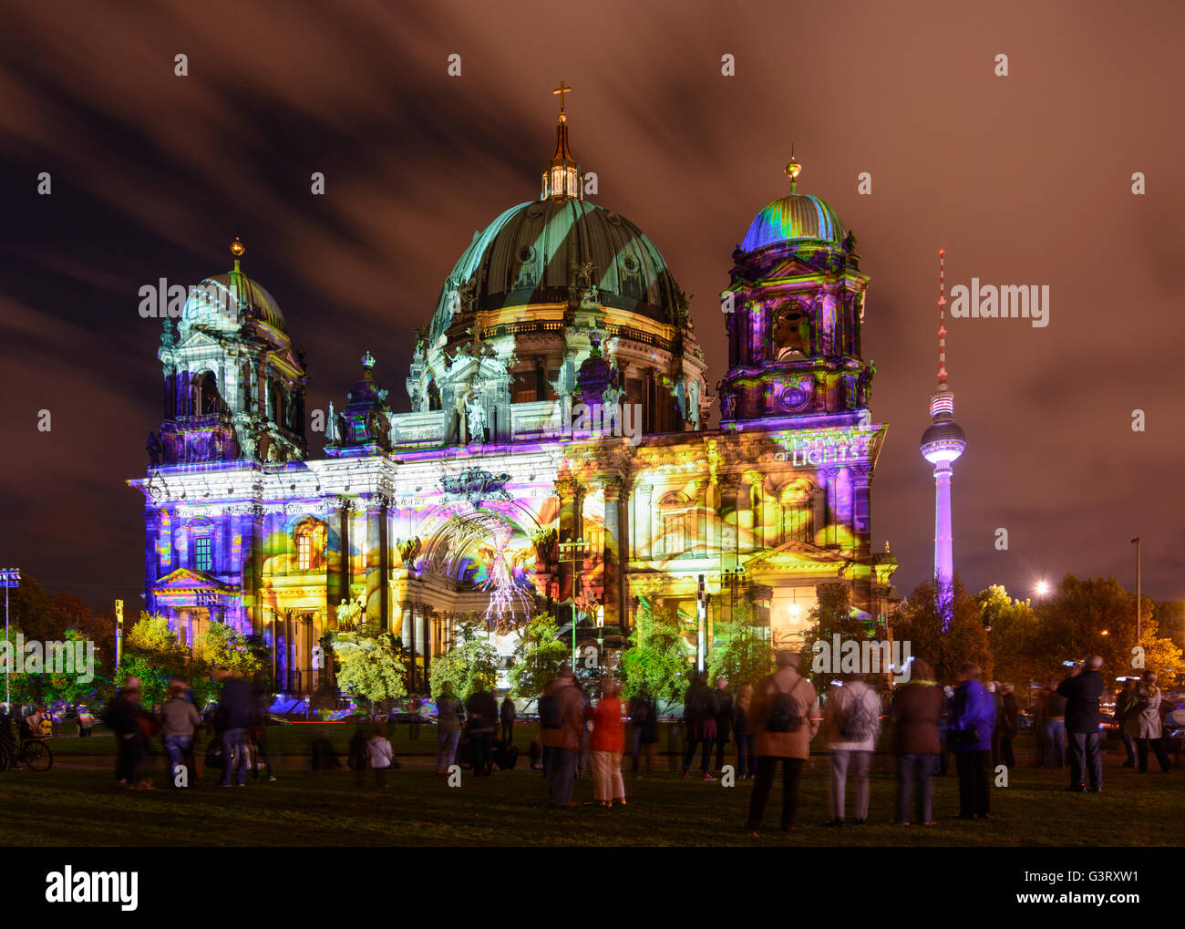 "Festival of Lights": Cathedral, TV Tower in colorful lights, Germany ...