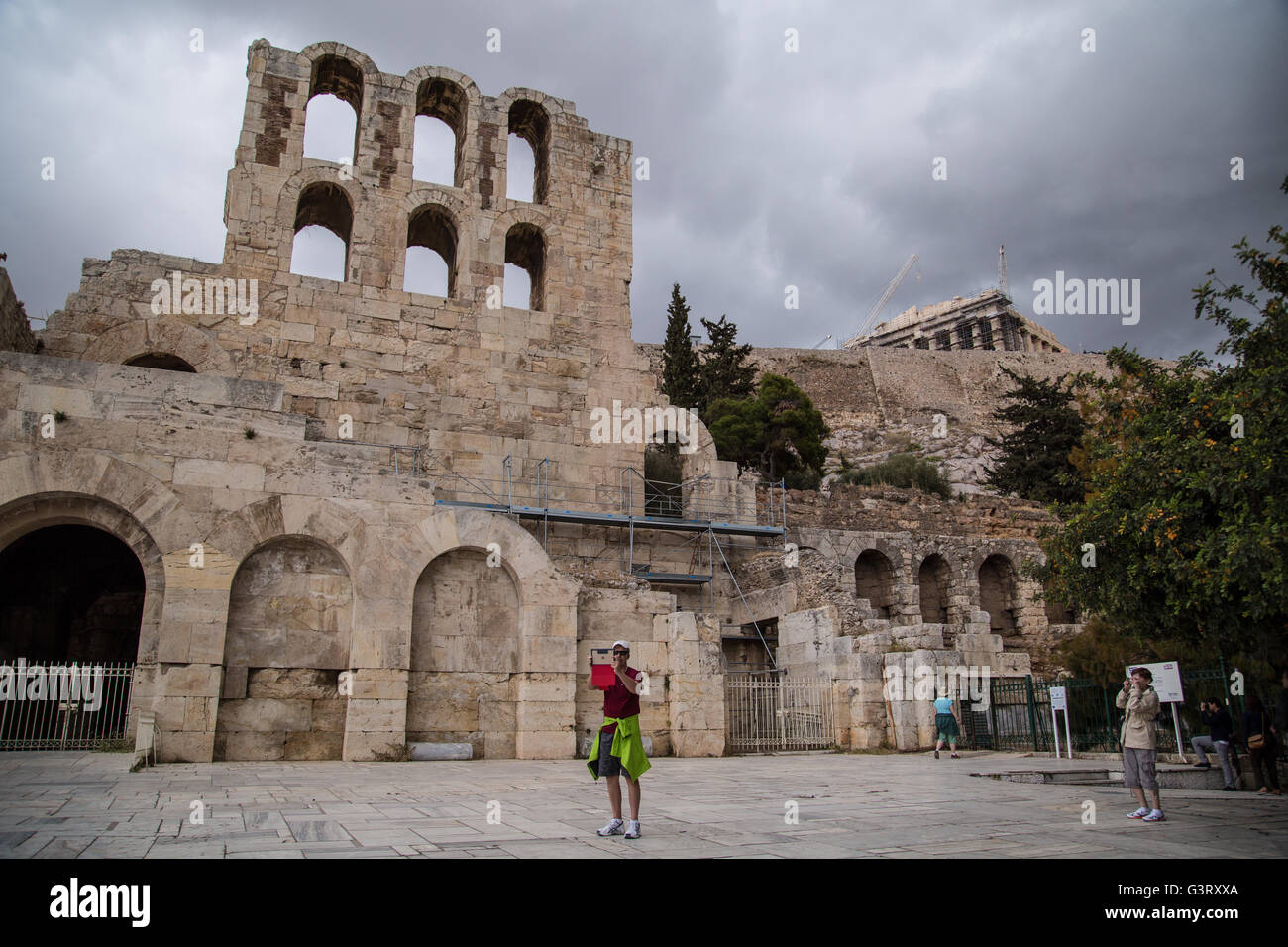 The Odeon of Herodes Atticus in central Athens, known as the Irodeio ...