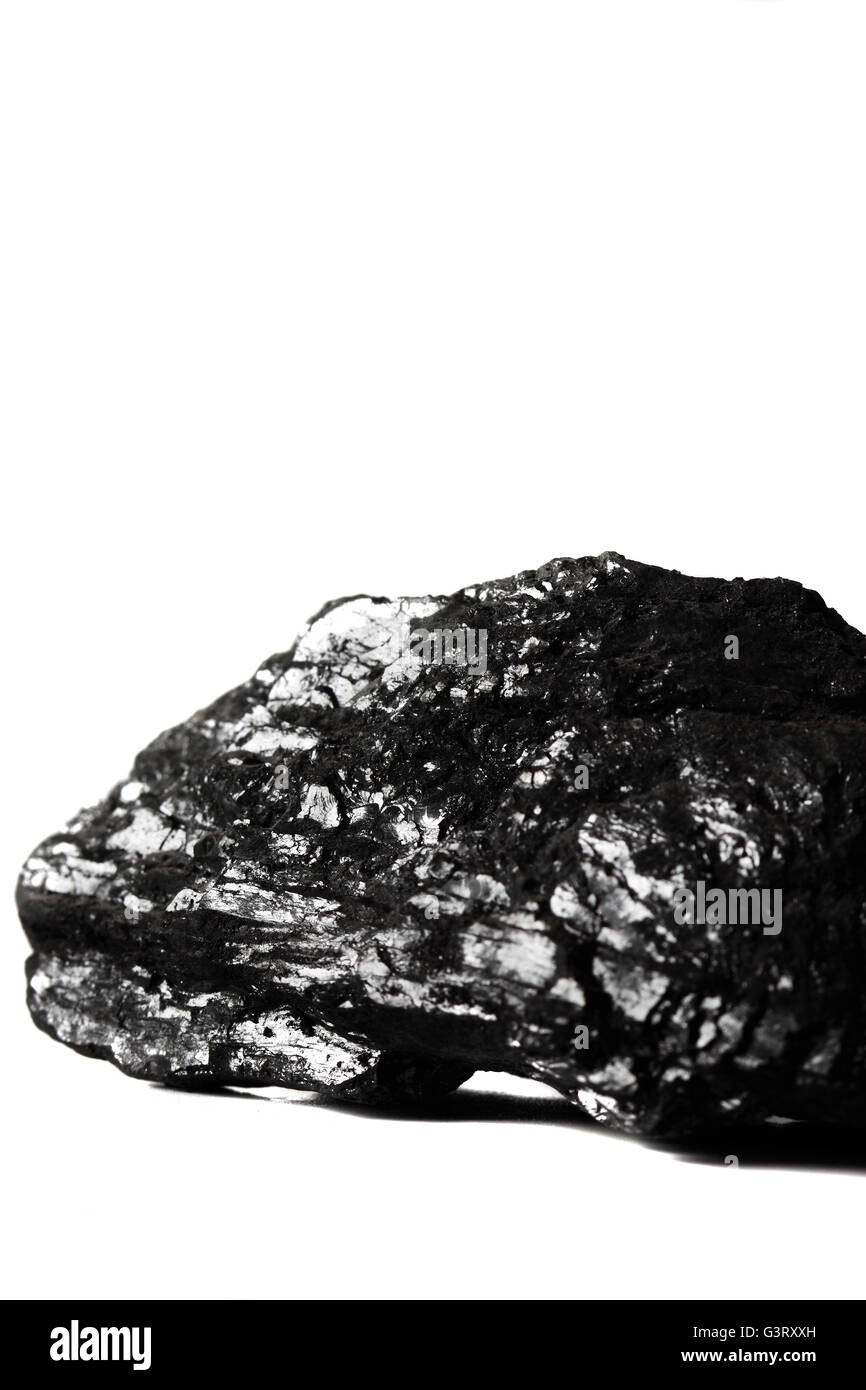 Coal isolated on a white background Stock Photo - Alamy
