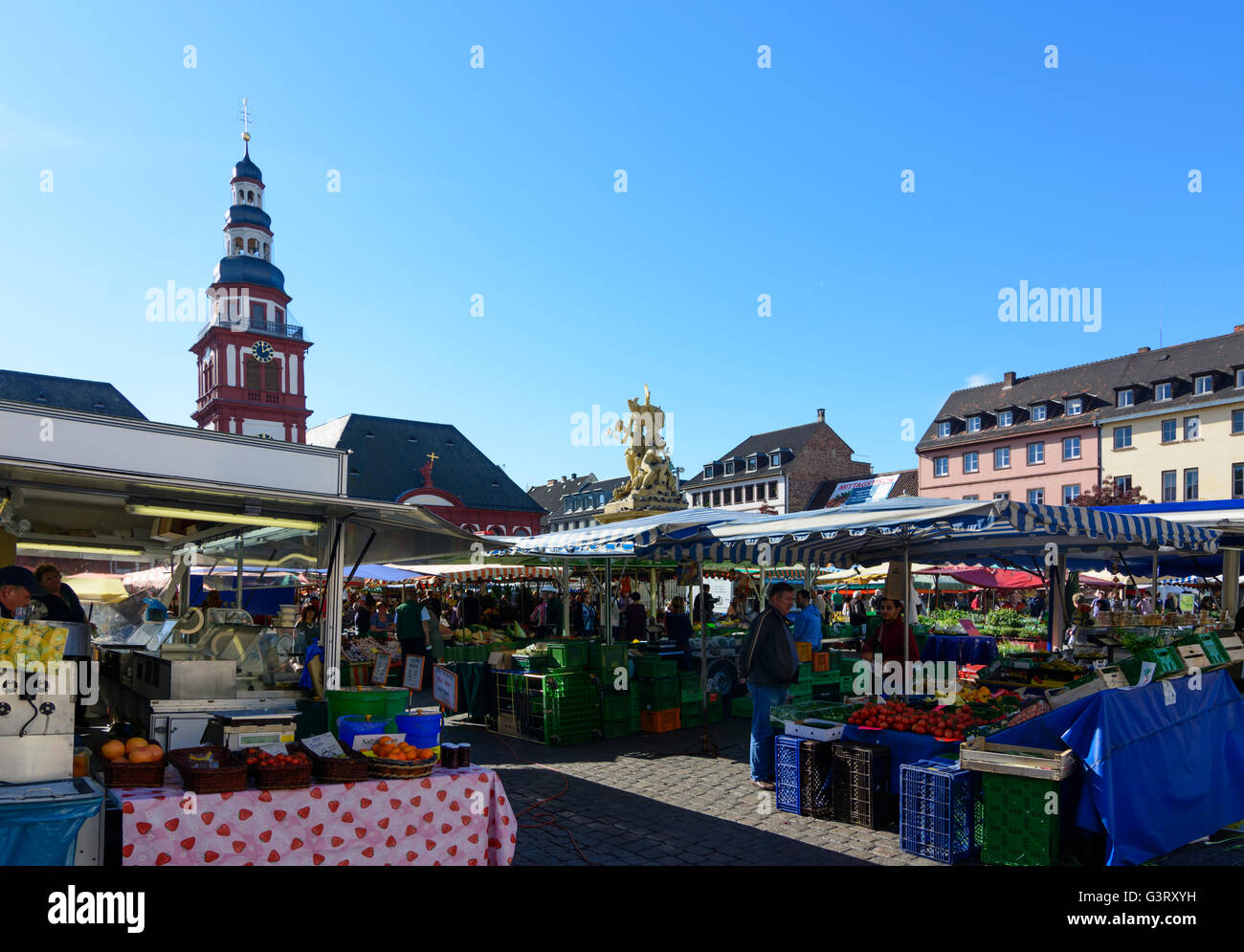Market Square with Old Town Hall and Church of St. Sebastian with ...