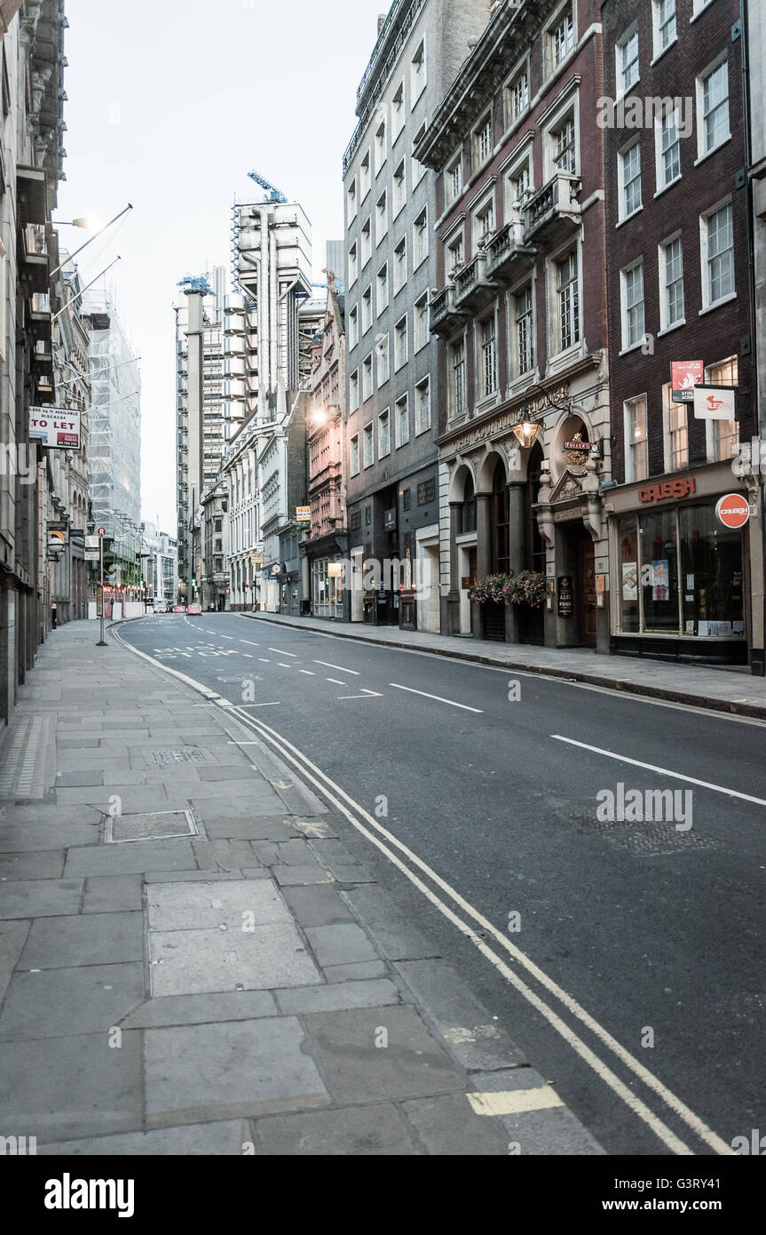 Empty street in City of London Stock Photo - Alamy