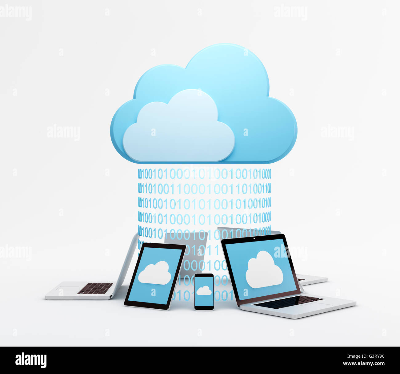 Cloud computing with multiple devices Stock Photo - Alamy
