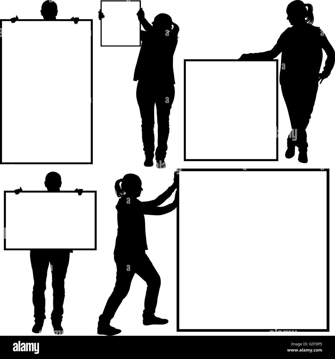 Women holding different signs Stock Vector Image & Art - Alamy