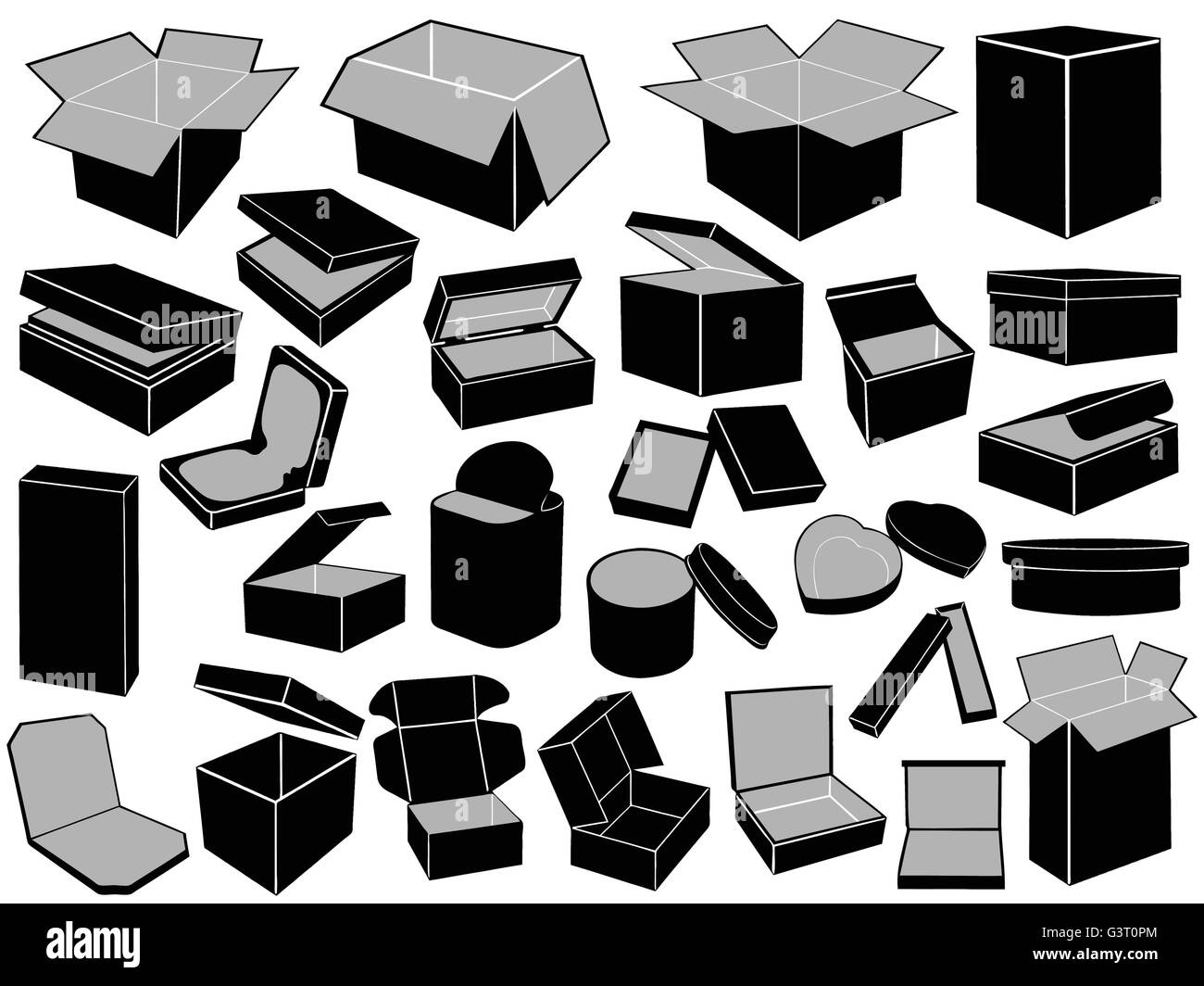 Illustration different shape cardboard boxes hi-res stock photography ...