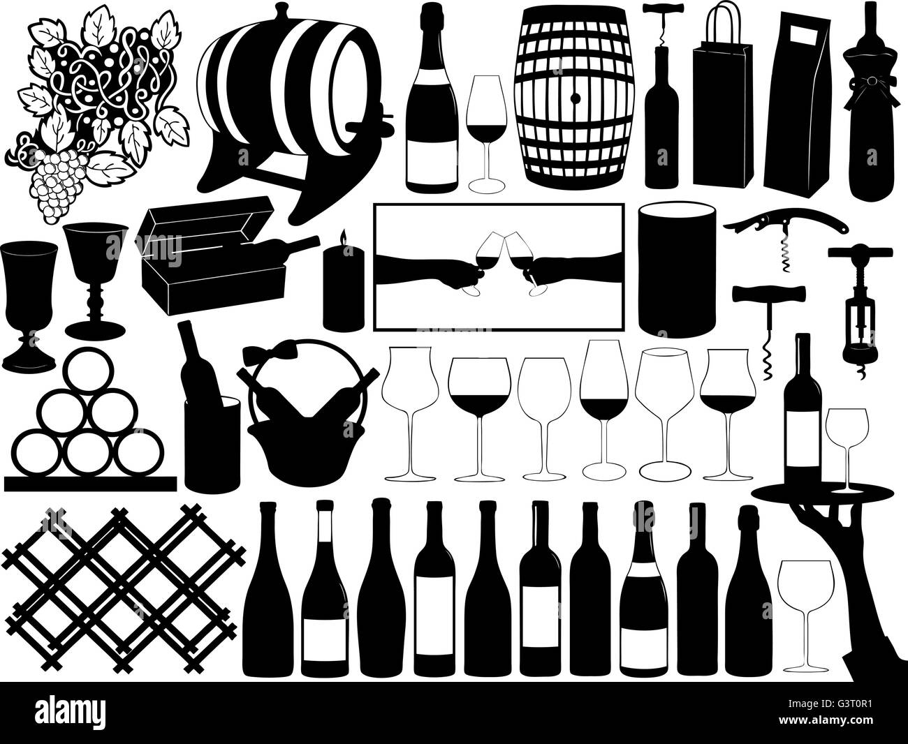 Wine collage Stock Vector Images - Alamy