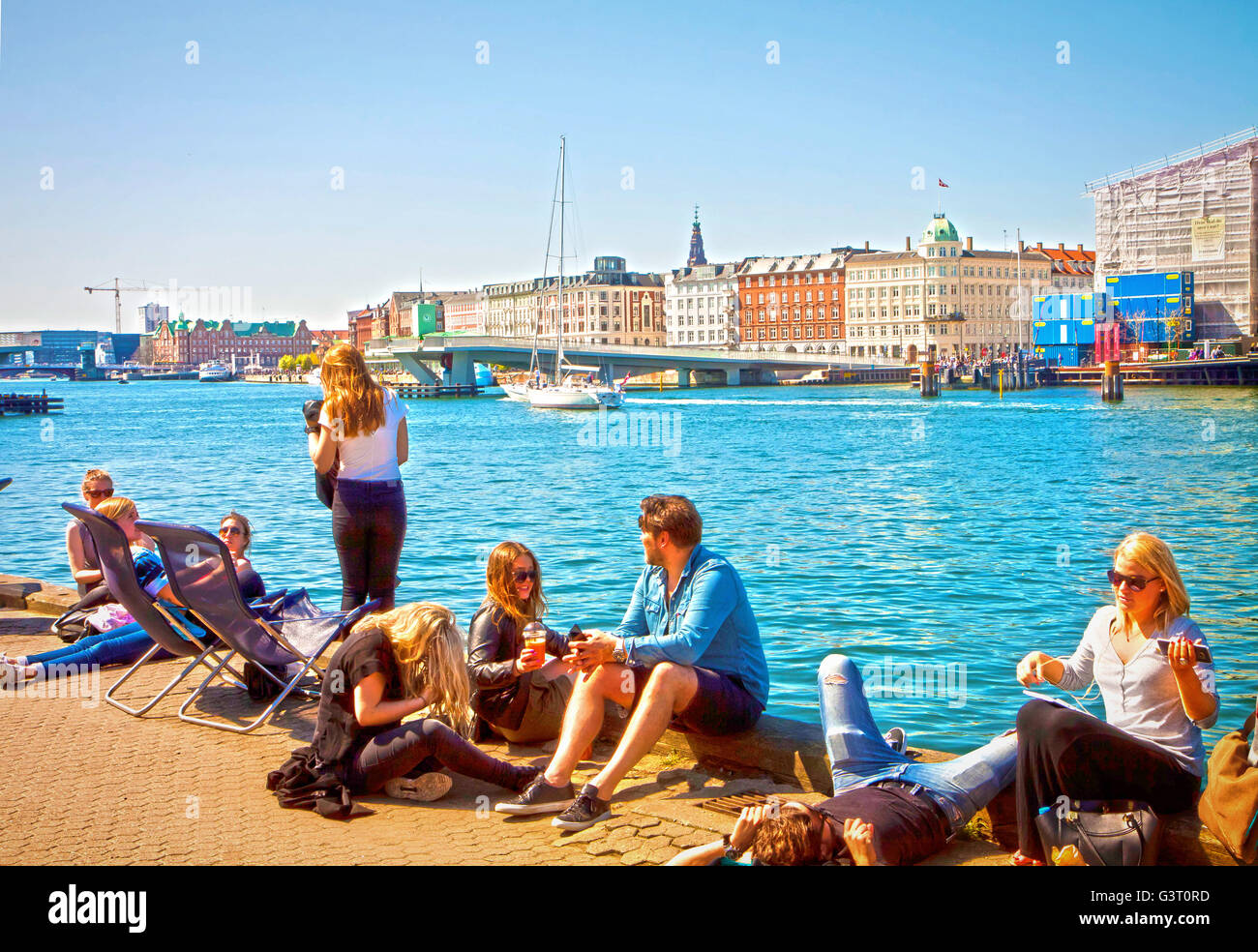 Copenhagen - people enjoy the beautiful weekend weather on the ...
