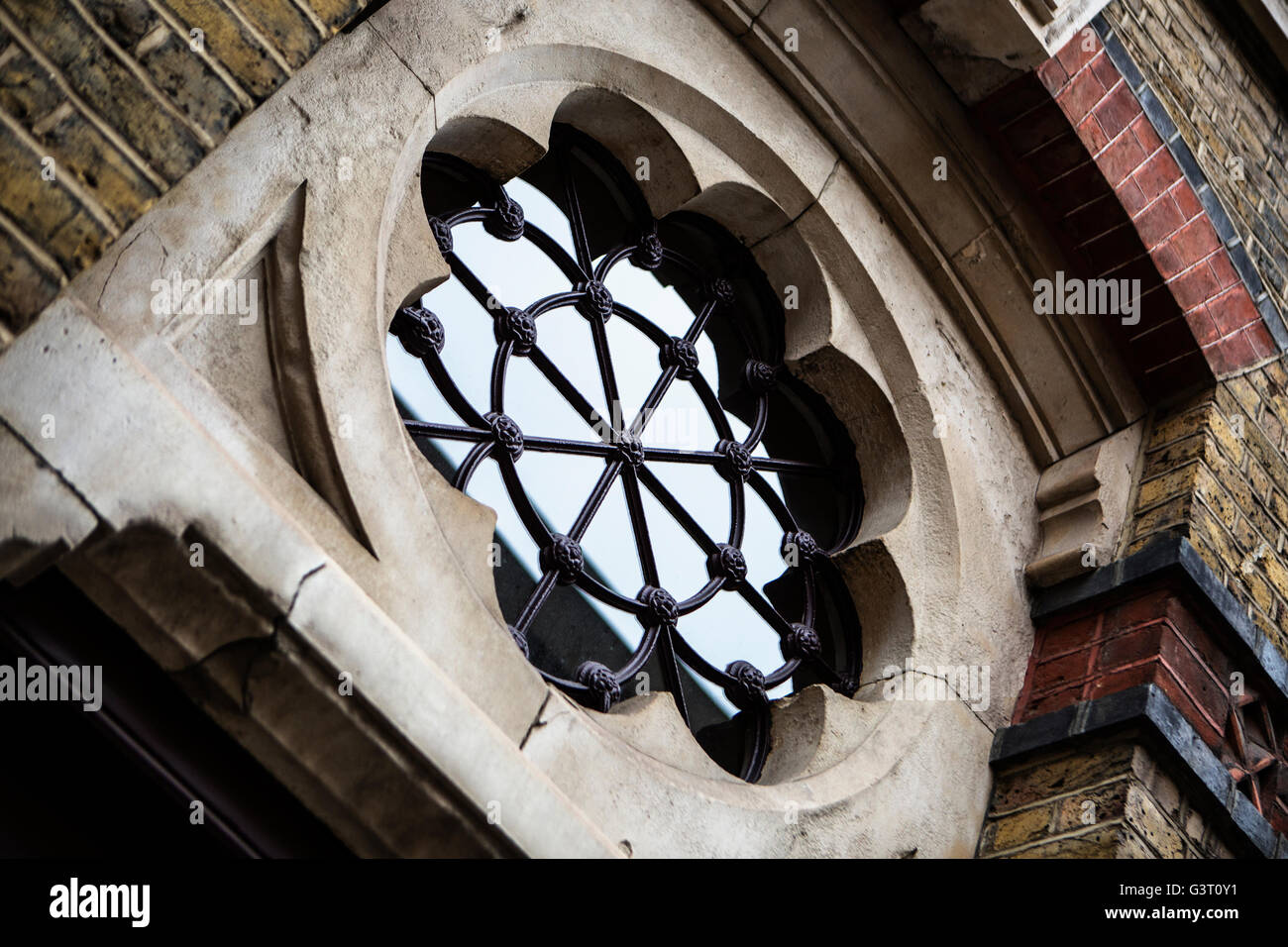 A rose window shape Gothic window Stock Photo - Alamy