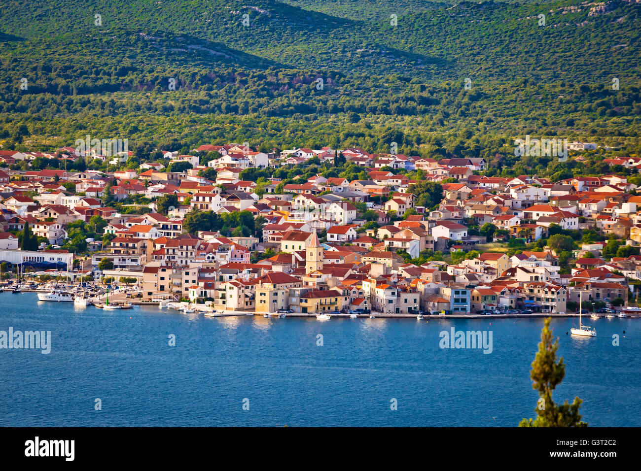 Town of Pirovac aerial view, Dalmatia, Croatia Stock Photo - Alamy