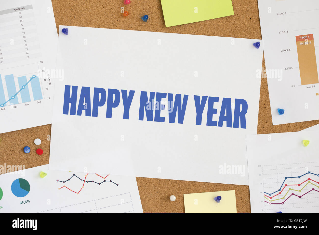 CHART GRAPH RESULT HAPPY NEW YEAR CONCEPT Stock Photo - Alamy