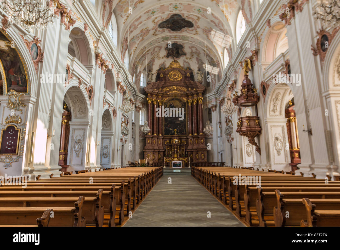 Inside Jesuits church in Lucerne Switzerland Stock Photo - Alamy