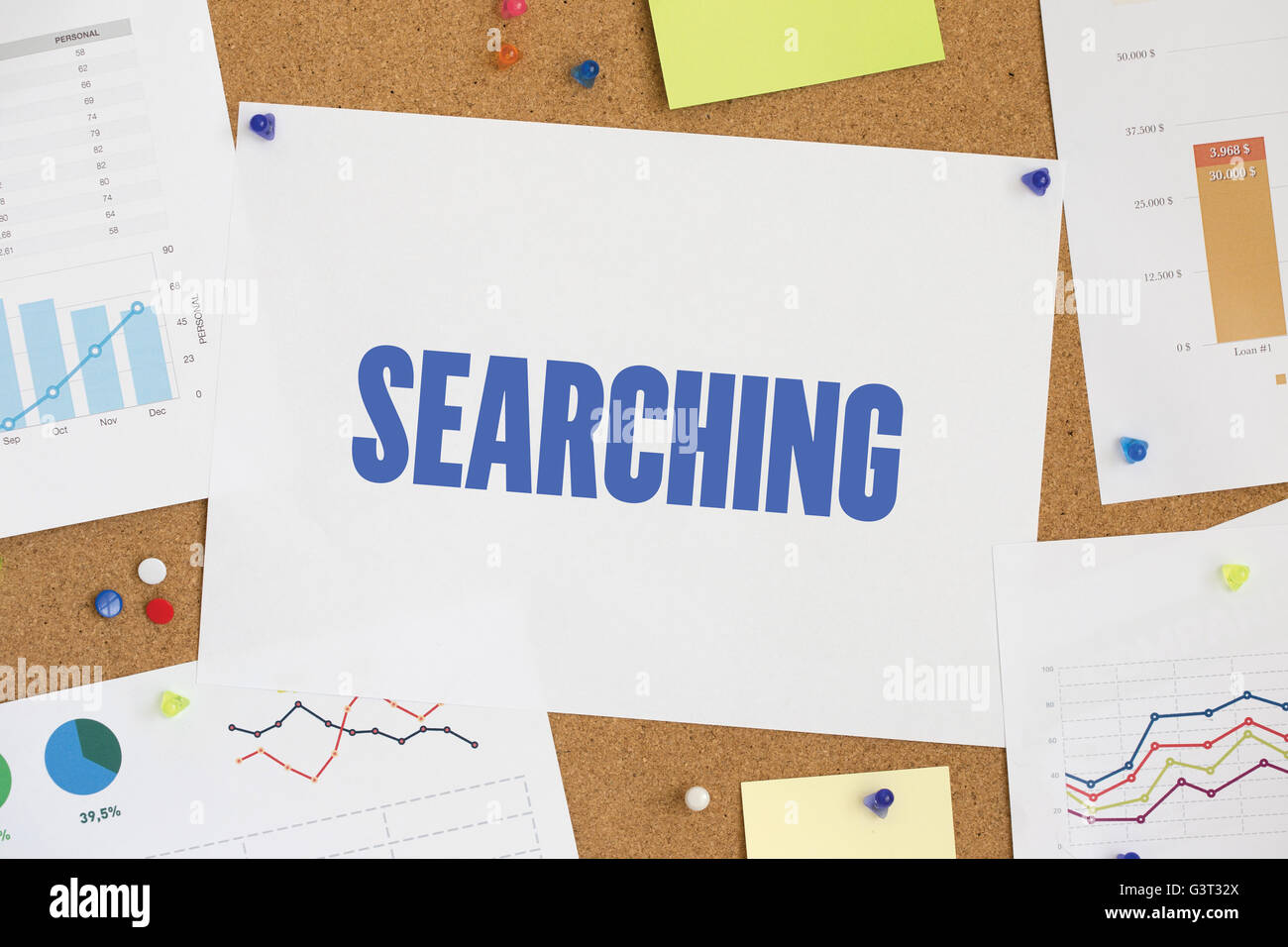 Charts and Graphs Showing the Results with SEARCHING word written paper ...