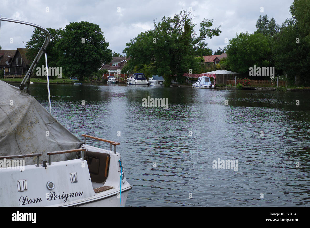 boats in Runnymede in Surrey UK Stock Photo - Alamy