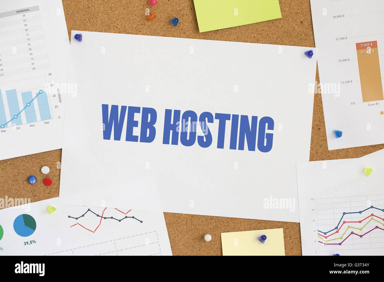 Charts and Graphs Showing the Results with WEB HOSTING word written ...