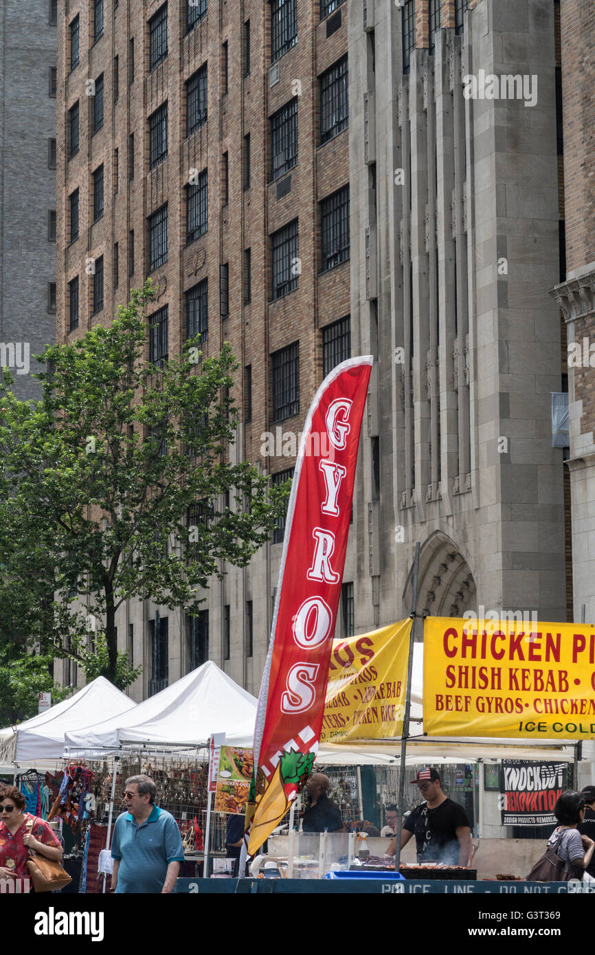 Street Fair, Gyros Banner, NYC Stock Photo - Alamy