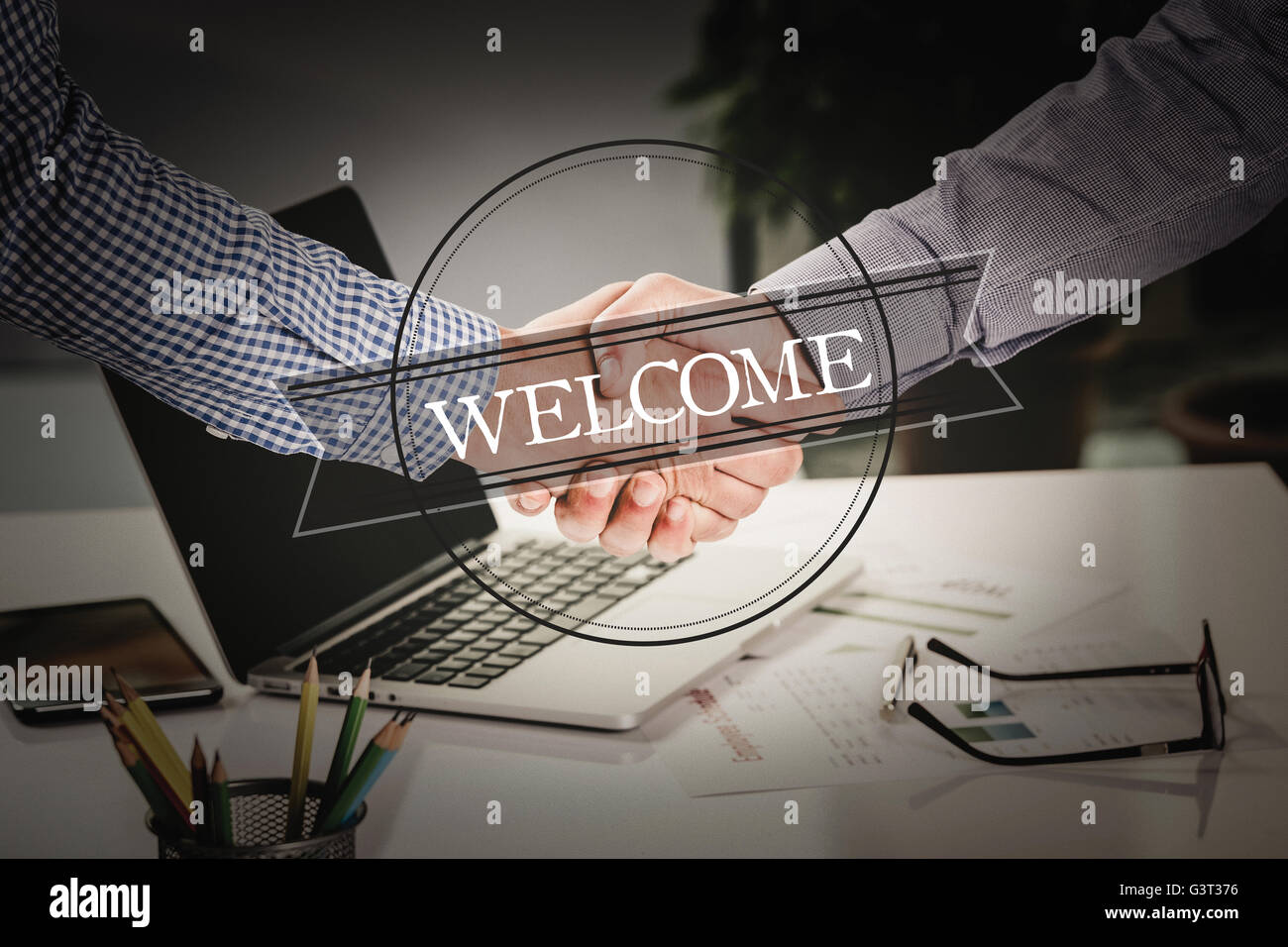 BUSINESS AGREEMENT PARTNERSHIP Welcome COMMUNICATION WORD CONCEPT Stock ...