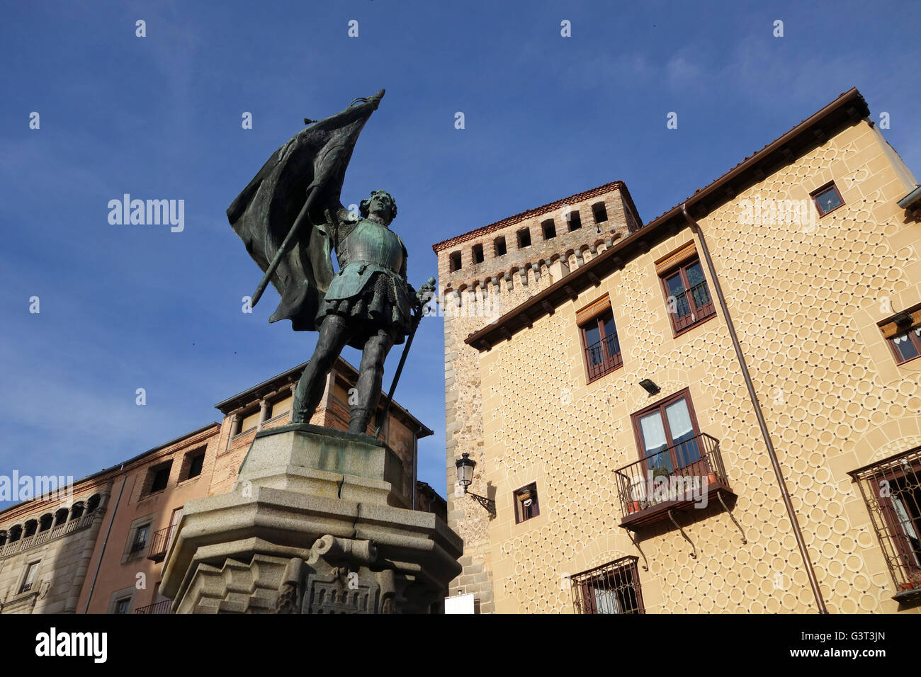 Segovia Spain Statue of Juan Bravo in Plaza Medina Del Campo outside ...