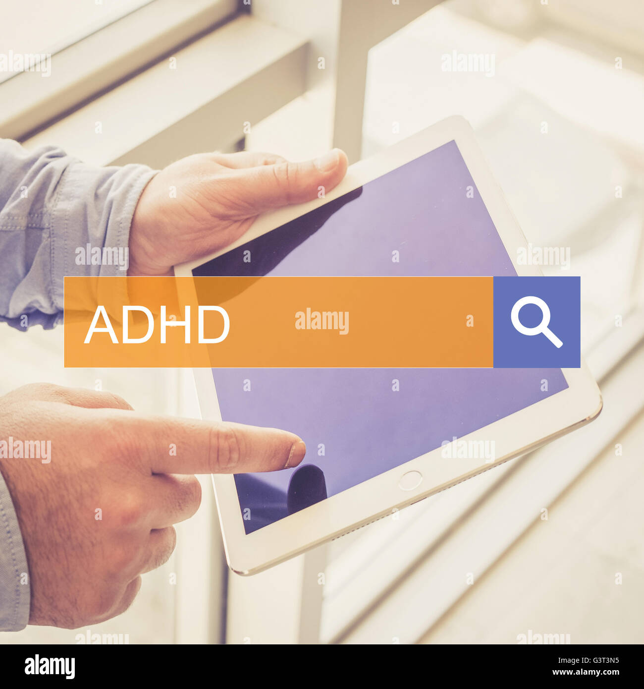 SEARCHING TECHNOLOGY HEALTH ADHD COMMUNICATION CONCEPT Stock Photo - Alamy