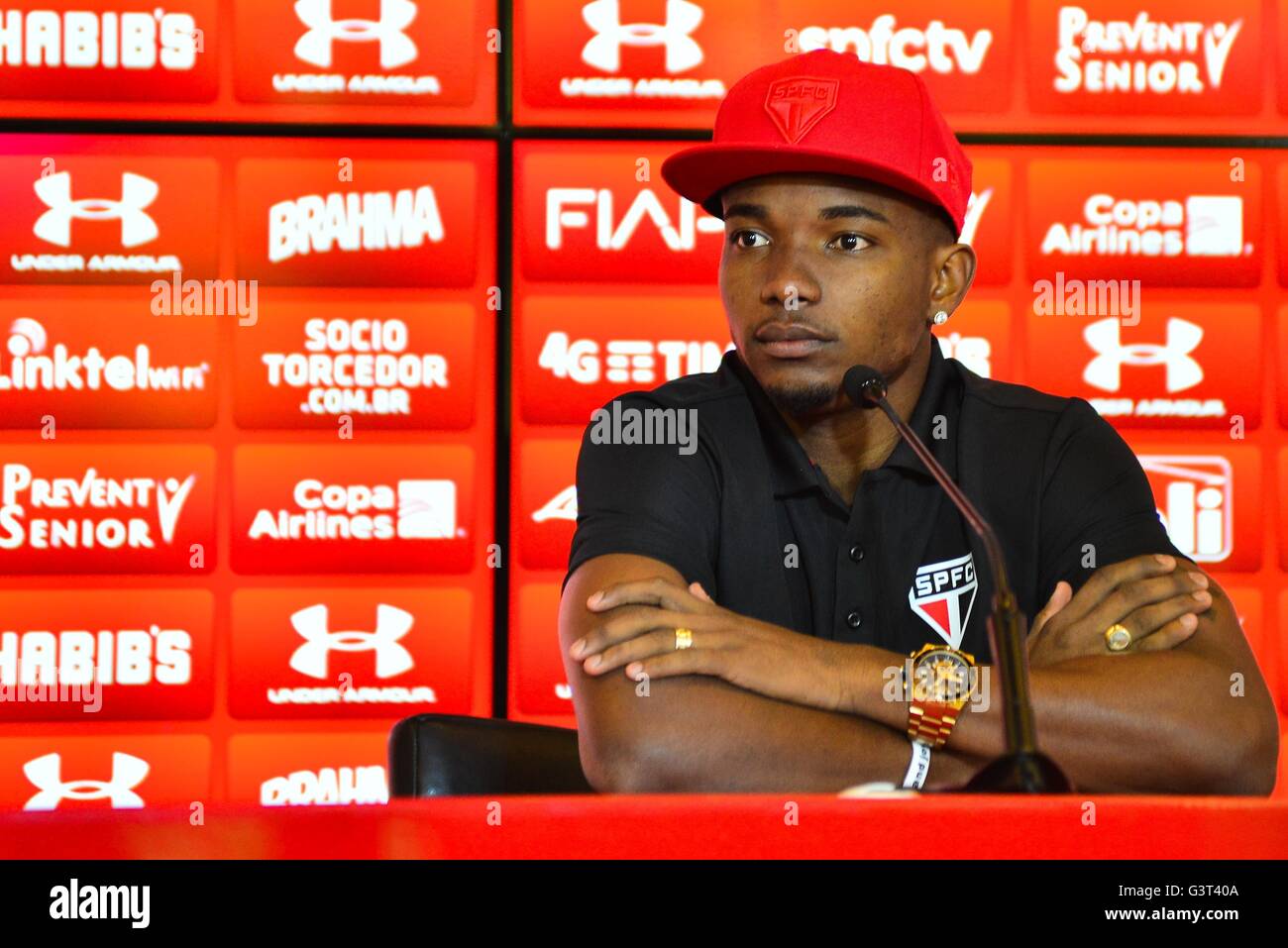 SAO PAULO, Brazil - 14/06/2016: TRAINING SPFC - Thiago Mendes told a ...