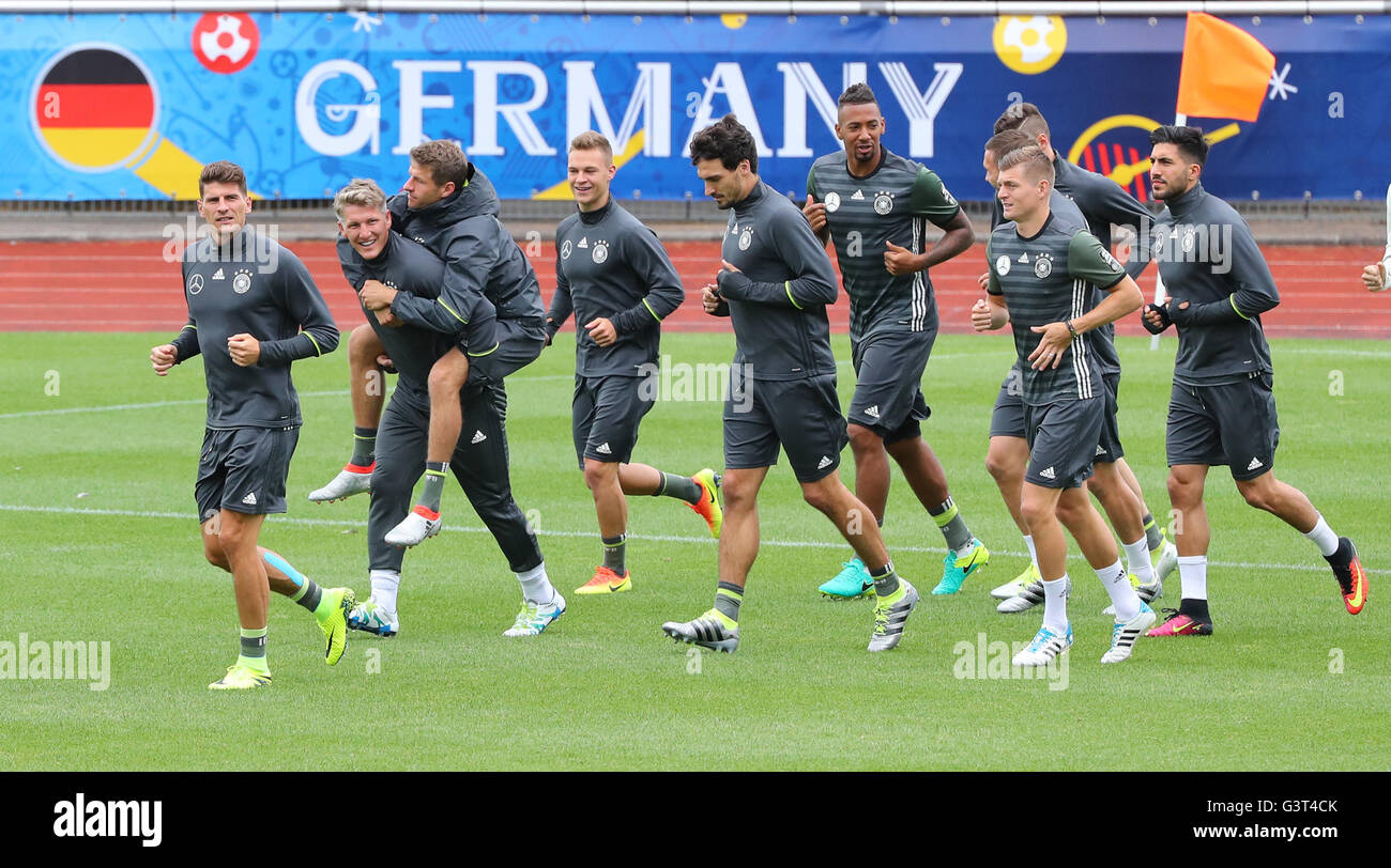 Evian, France. 14th June, 2016. Germany's players in action during a ...