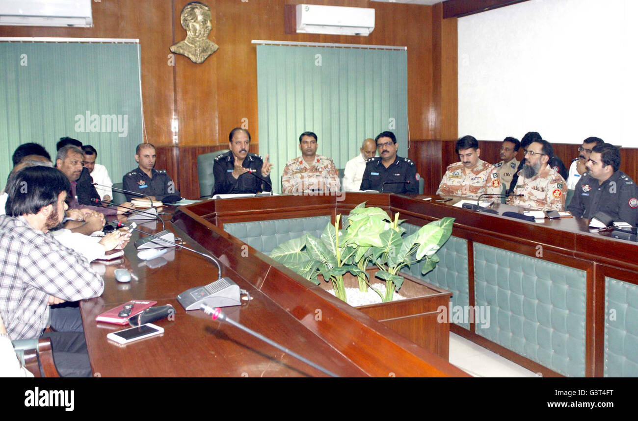 Karachi, Pakistan. 14th June, 2016. DIG South Munir Ahmed Sheikh ...