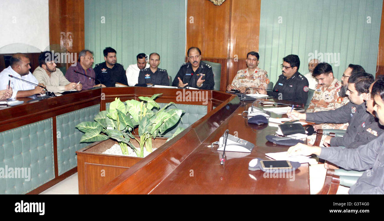 Karachi, Pakistan. 14th June, 2016. DIG South Munir Ahmed Sheikh ...