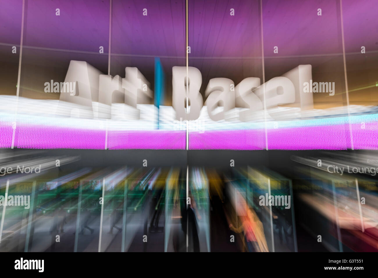 Basel, Switzerland. 14 June, 2016. Entrance to Basel's exhibition hall ...