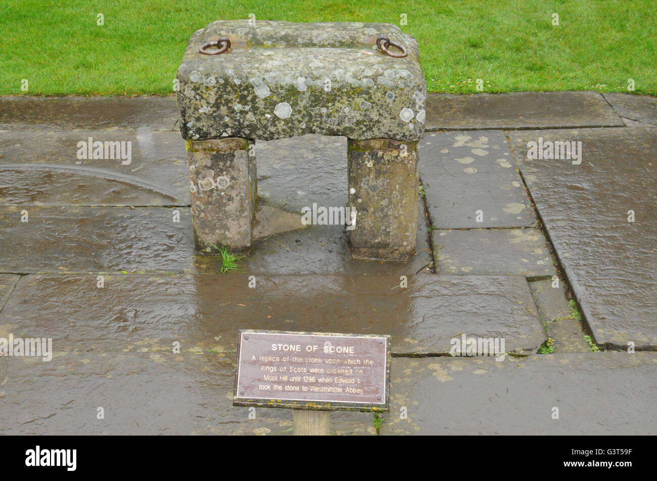 Scotland, UK. 14th June, 2016. The stone of Scone is a replica of the ...