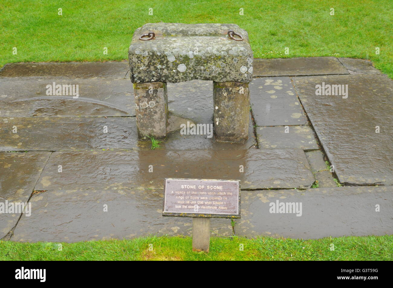 Scotland, UK. 14th June, 2016. The stone of Scone is a replica of the ...