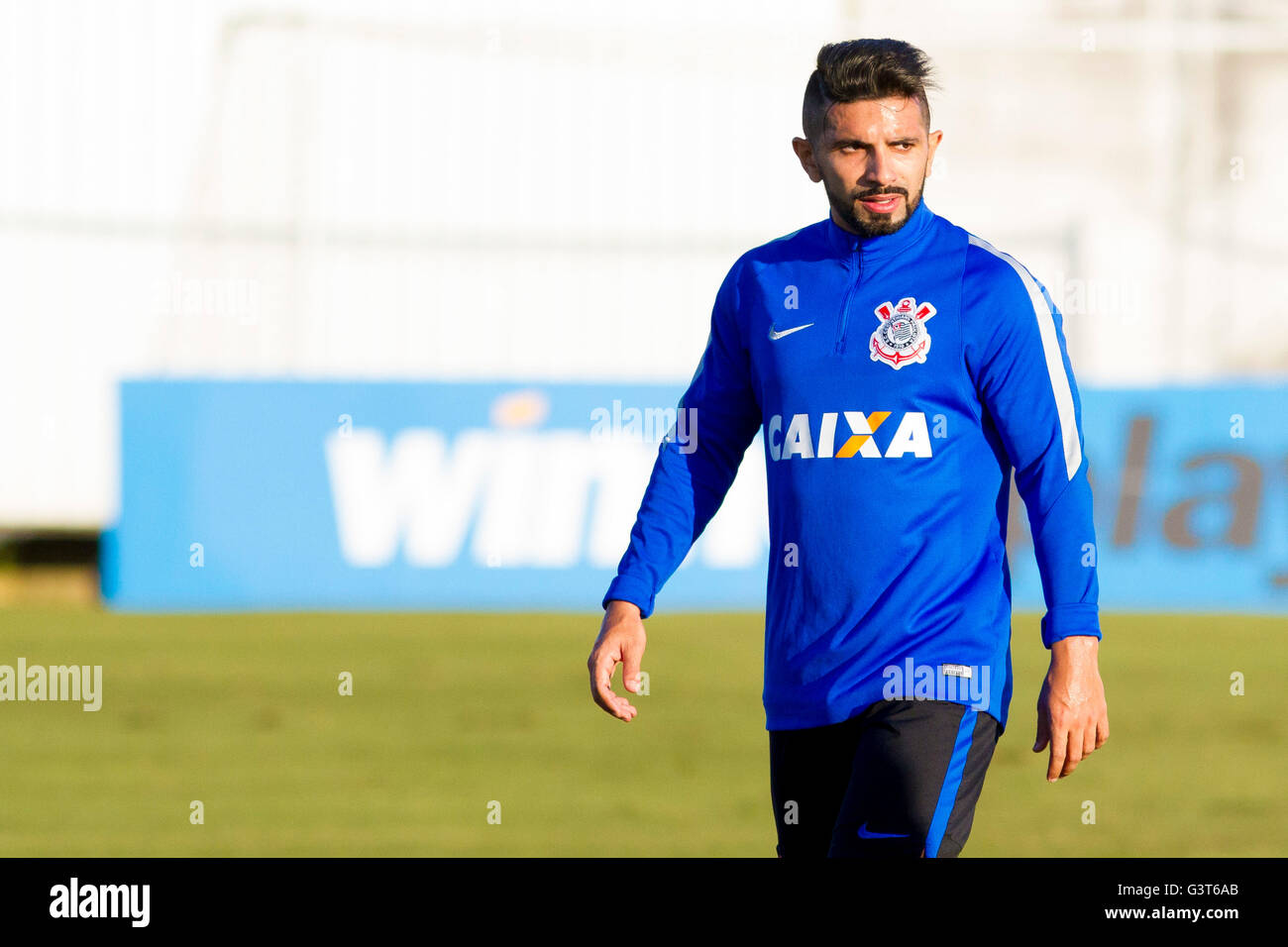 SAO PAULO, Brazil - 14/06/2016: TRAINING CORINTHIANS - William during ...