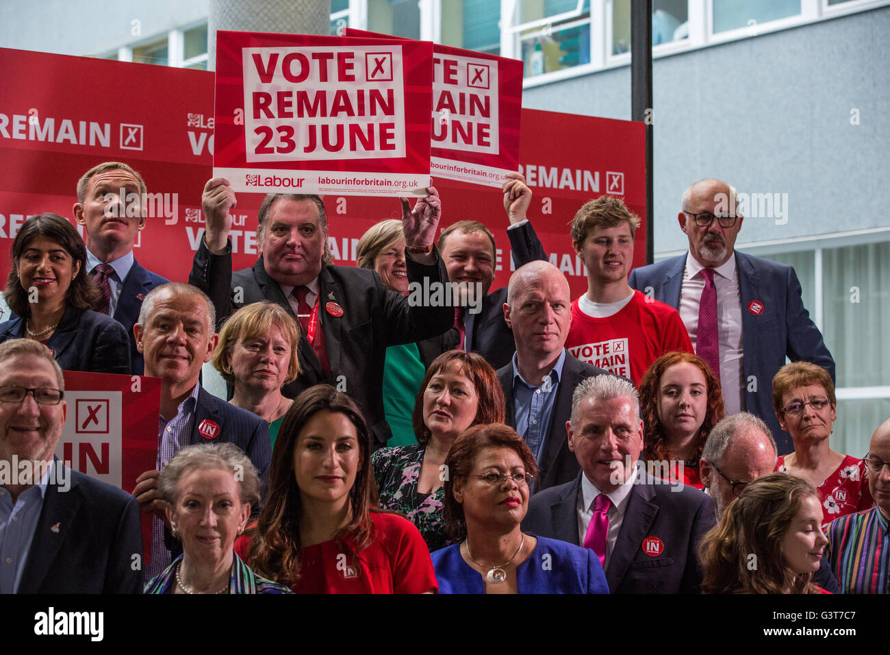 London, UK. 14th June, 2016. Trade union leaders and Labour politicians ...