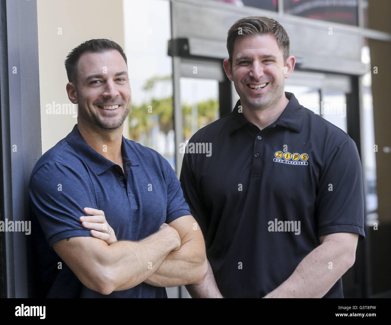 Los Angeles, California, USA. 3rd May, 2016. Shawn Bishop, left, and ...