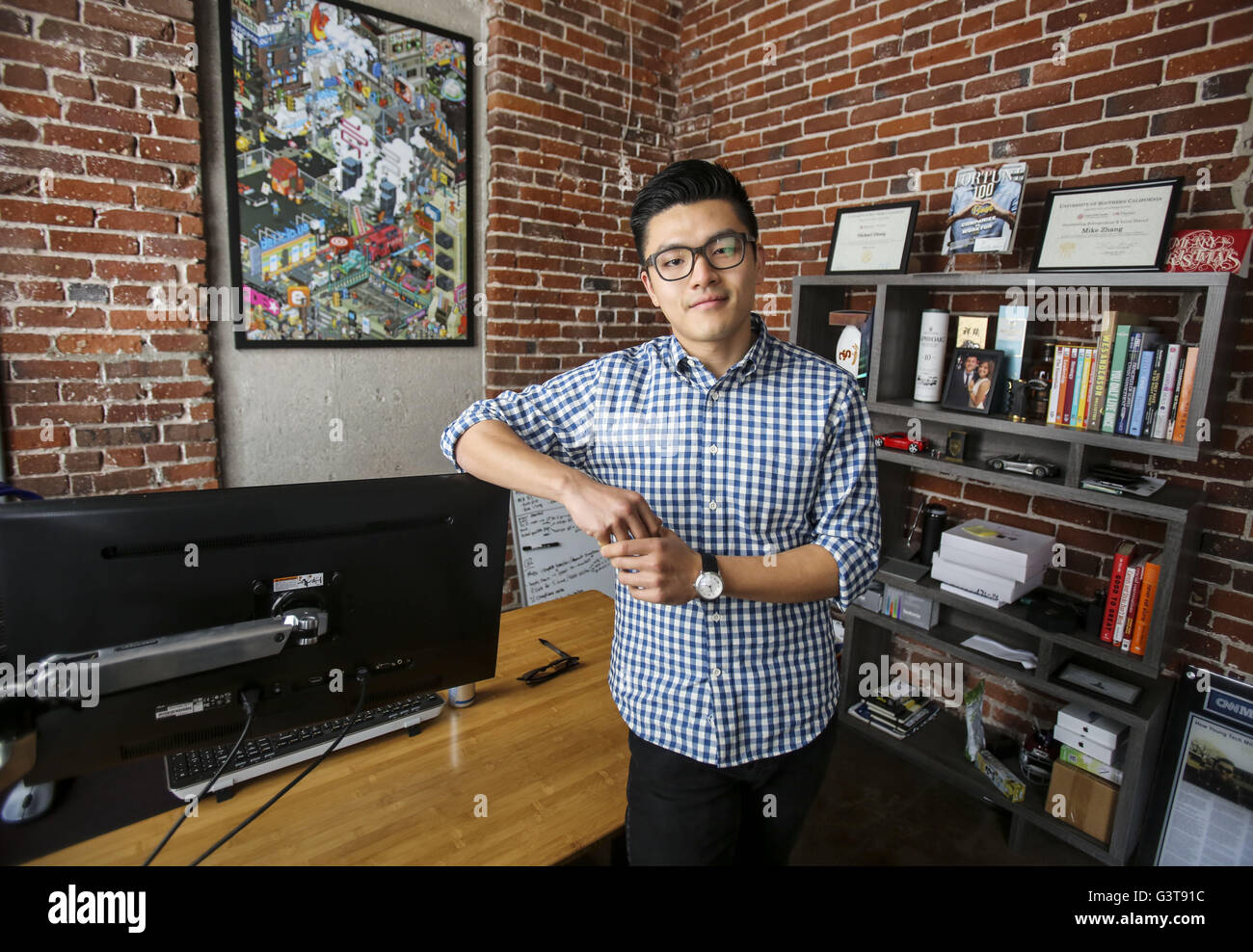 Los Angeles, California, USA. 17th May, 2016. Mike Zhang, founder of ...