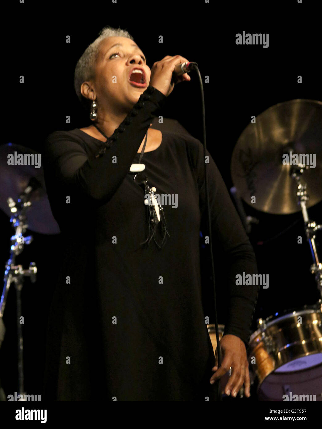 New York, New York, USA. 14th June, 2016. Jazz vocalist RENE MARIE ...