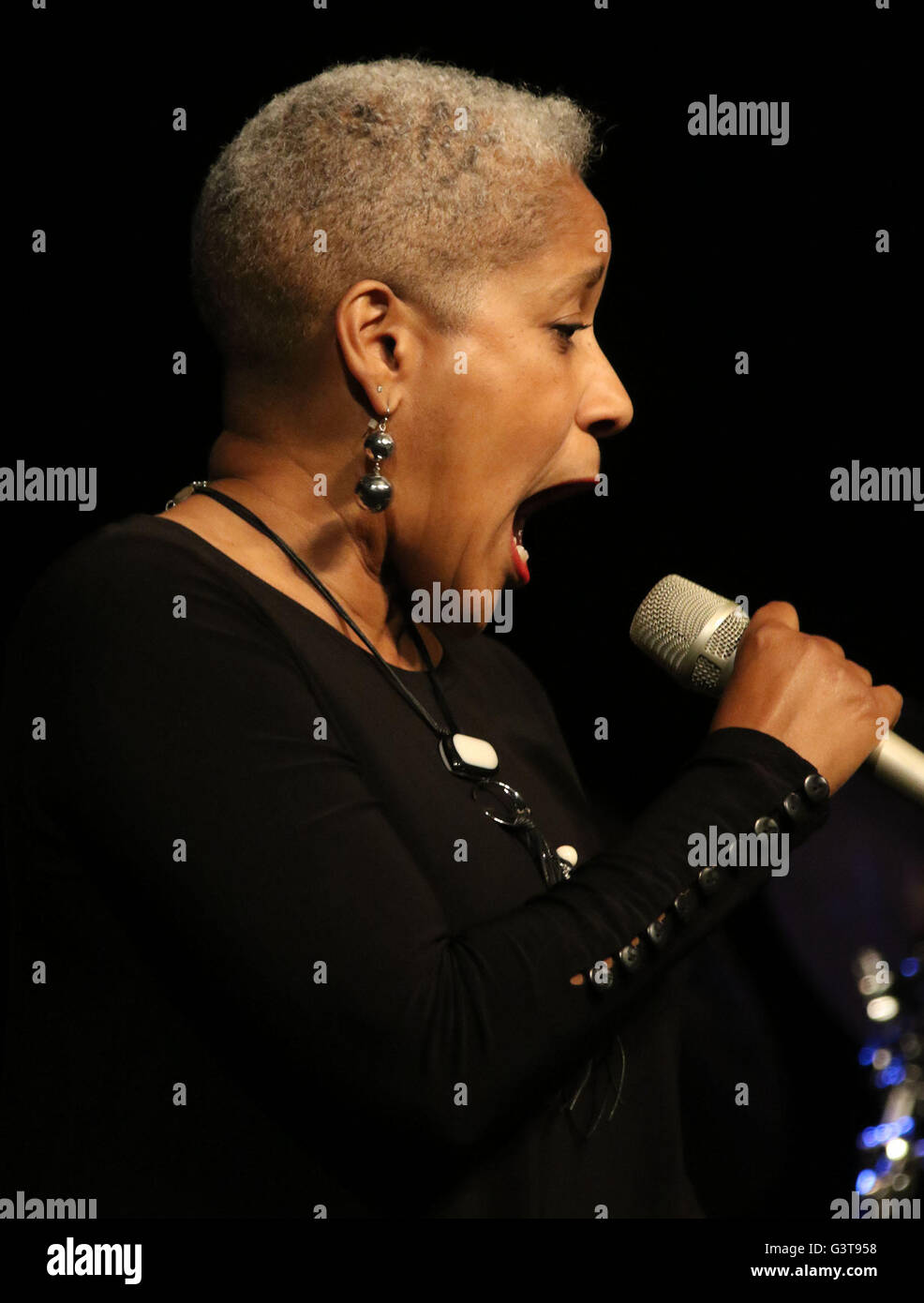 New York, New York, USA. 14th June, 2016. Jazz vocalist RENE MARIE ...