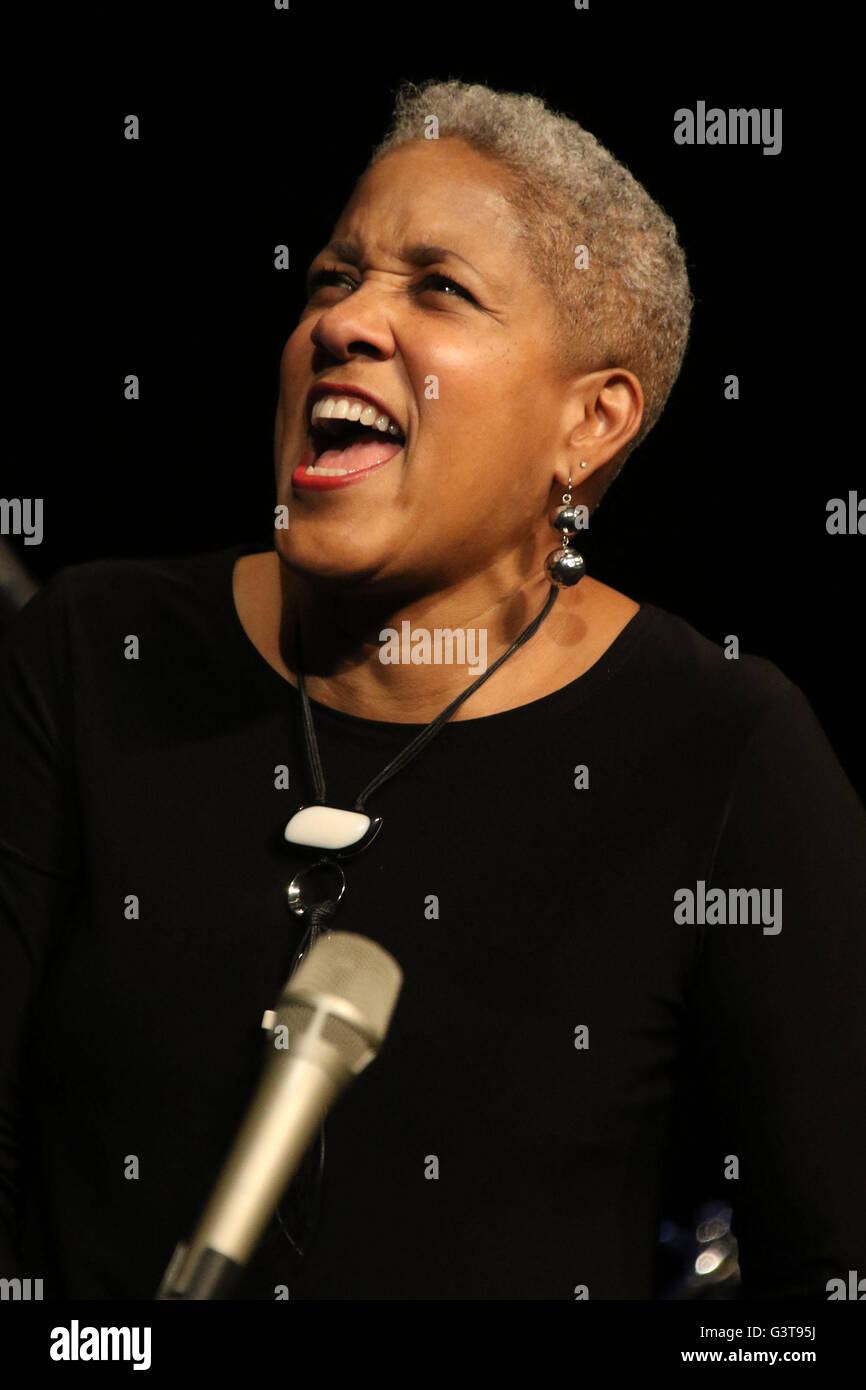 New York, New York, USA. 14th June, 2016. Jazz vocalist RENE MARIE ...