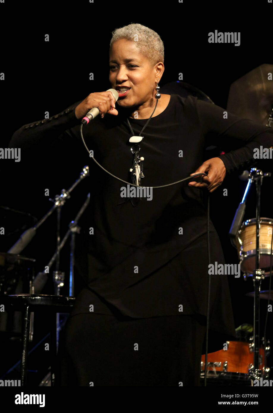 New York, New York, USA. 14th June, 2016. Jazz vocalist RENE MARIE ...