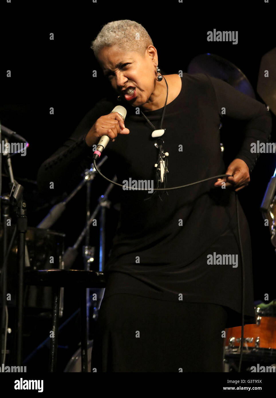 New York, New York, USA. 14th June, 2016. Jazz vocalist RENE MARIE ...